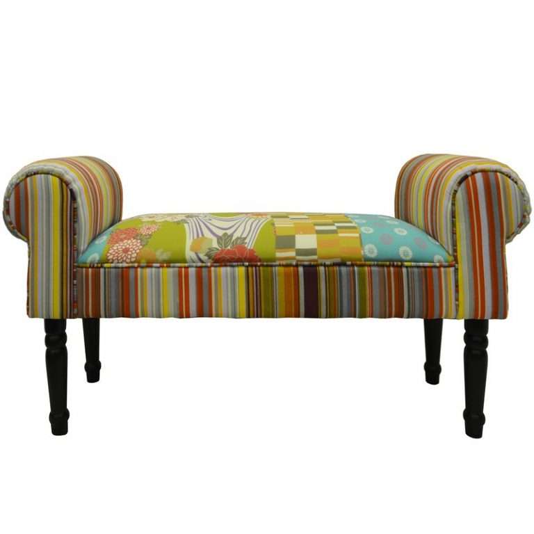 Patchwork Upholstered Bedroom Bench